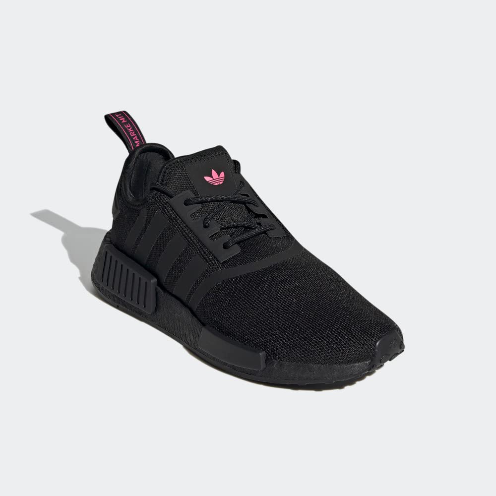 adidas Originals womens Nmd_r1's Sneaker, Core Black/Core Black/Solar Pink, 7.5 US
