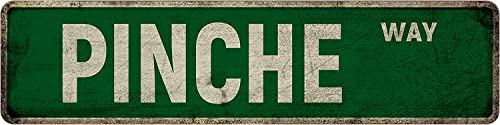 KONMPFEY Vintage Wall Decoration PINCHE WAY Funny Street Sign Metal Sign Wall Decor For Bedroom Home Bar Garage Kitchen Art Sign