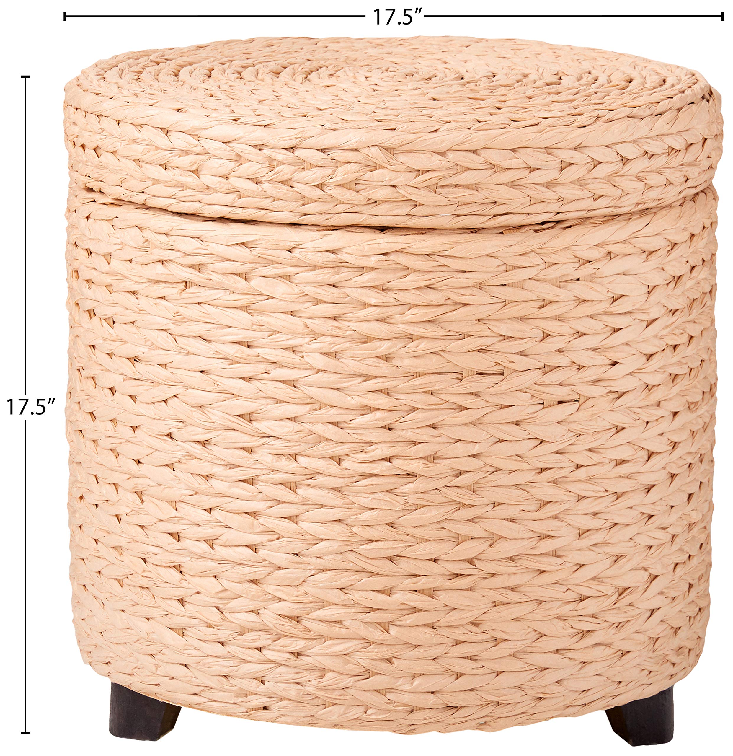 Oriental Furniture Rush Grass Storage Footstool - Natural