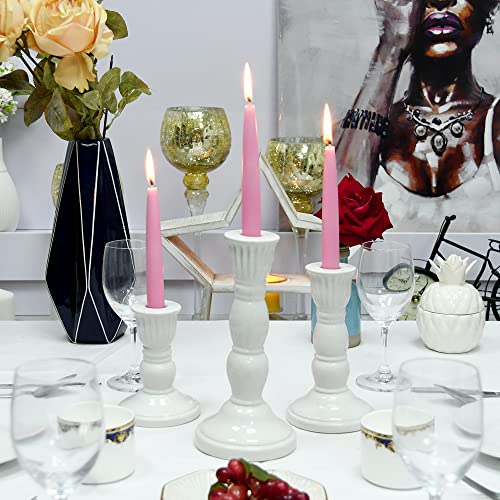 Zest Candle 12-Piece Taper Candles, 6-Inch, Pink