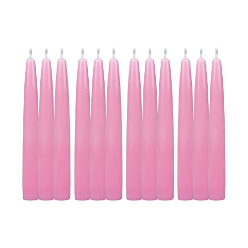 Zest Candle 12-Piece Taper Candles, 6-Inch, Pink