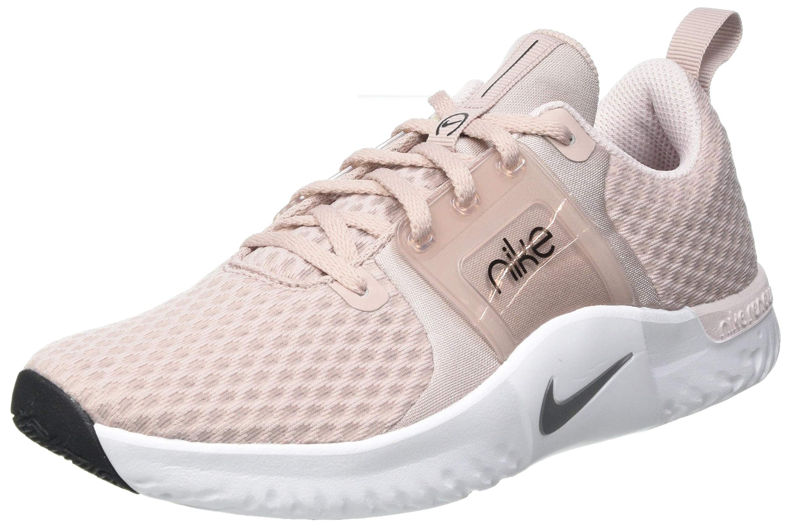 NIKE Women's Sneaker Gymnastics Shoe, Stone Mauve MTLC Silver Barely Rose Black MTLC Red Bronze White, 8.5