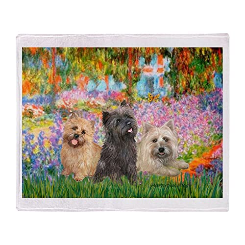 CafePress Garden/3 Cairn Terriers Throw Blanket Super Soft Fleece Plush Throw Blanket, 60"x50"