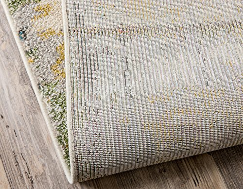 Unique Loom Chromatic Collection Modern Rustic & Vibrant Abstract Area Rug for Any Home Décor, 5 x 8 ft, Beige/Gray