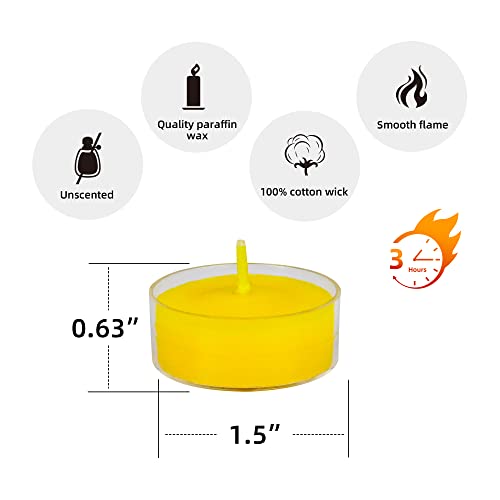 Zest Candle 50-Piece Tealight Candles, Yellow