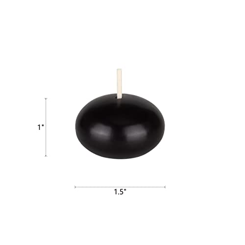 Mega Candles 12 pcs Unscented Black Floating Disc Candle, Hand Poured Paraffin Wax Candles 1.5 Inch Diameter, Home Décor, Wedding Receptions, Baby Showers, Birthdays, Celebrations & Party Favors