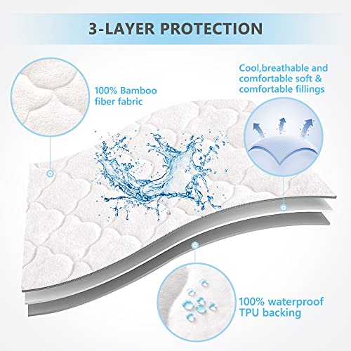 TILLYOU Changing Pad Liners 3 Pack - Premium Changing Pad with Waterproof Coating, Perfect for Baby's Comfortable and Clean Diaper Changing, 27" x 13", Pure White