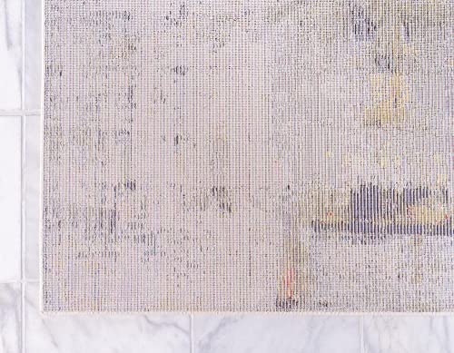 Unique Loom Chromatic Collection Modern Rustic & Vibrant Abstract Area Rug for Any Home Décor, 5 x 8 ft, Beige/Gray