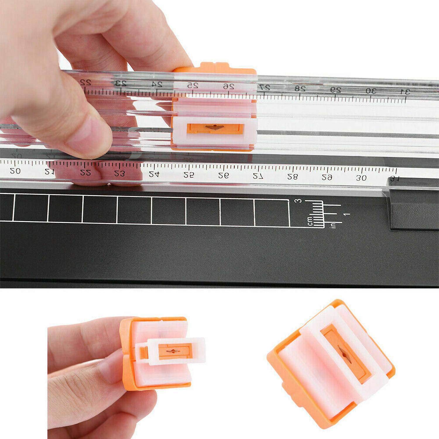 Paper Cutter, 12 Inch Guillotine Paper Trimmer a4 with Automatic Security Safeguard and Side Ruler for Coupon, Craft Paper and Photos (Black)