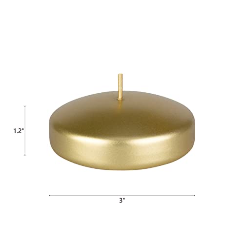 Mega Candles 12 pcs Unscented Gold Floating Disc Candle, Hand Poured Paraffin Wax Candles 3 Inch Diameter, Home Décor, Wedding Receptions, Baby Showers, Birthdays, Celebrations & Party Favors
