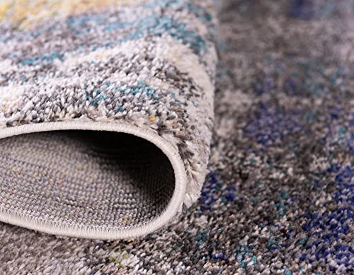 Unique Loom Chromatic Collection Modern Rustic & Vibrant Abstract Area Rug for Any Home Décor, 5 x 8 ft, Beige/Gray
