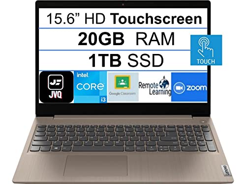 Lenovo Newest Ideapad 3 15 15.6" Touchscreen Laptop Computer, 11th Gen Intel Core i3-1115G4 (Beat i5-8250U), 1TB SSD, 20GB RAM, HDMI, USB-C, WiFi, Bluetooth,Windows 11 S, Almond+JVQ MP