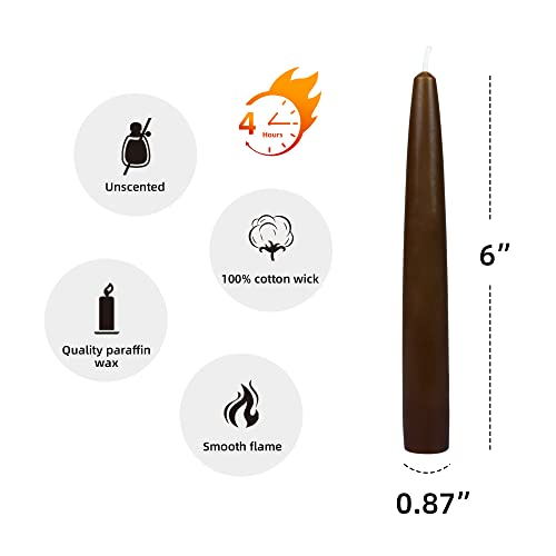 Zest Candle, 6-Inch, Brown 12-Piece Taper Candles, Count