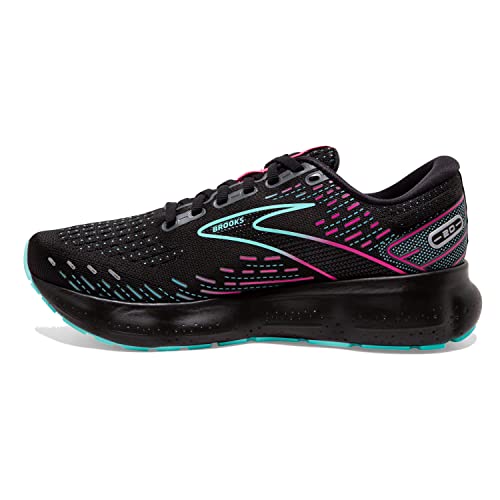 Brooks Women's Glycerin 20 Neutral Running Shoe - Black/Blue Light/Pink - 7.5 Medium