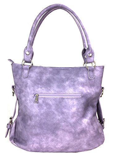 Zzfab Laser Cut Hobo Bag Double Handles Big Purple Purse