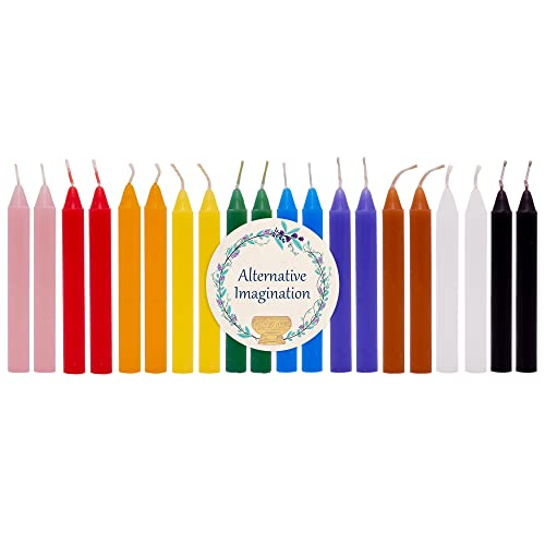 Alternative Imagination Colored Candles, 4 Inch Mini Taper Chime Candles, Great for Birthday Parties, Spells, Witchcraft Supplies, Wiccan Decor, Altar Candles, Unscented Meditation Candles, Box of 20