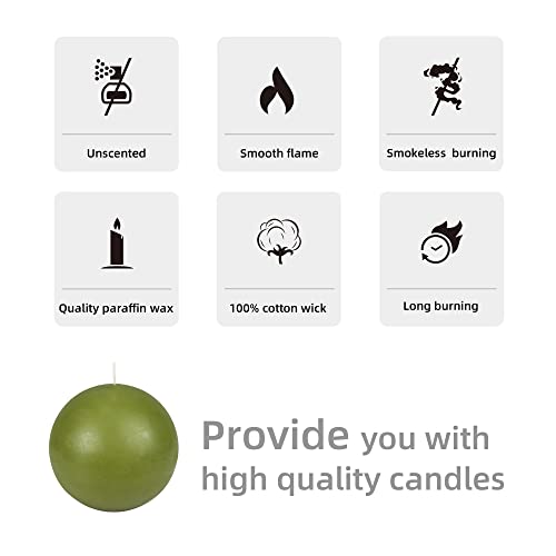 Zest Candle 2-Piece Ball Candles, 4-Inch, Sage Green