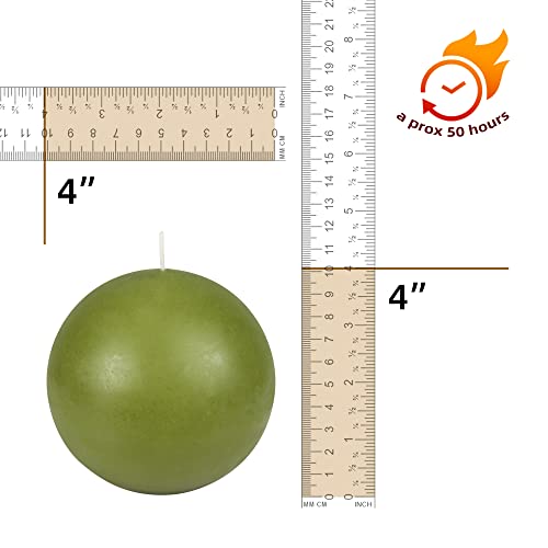 Zest Candle 2-Piece Ball Candles, 4-Inch, Sage Green
