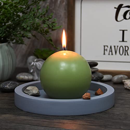 Zest Candle 2-Piece Ball Candles, 4-Inch, Sage Green