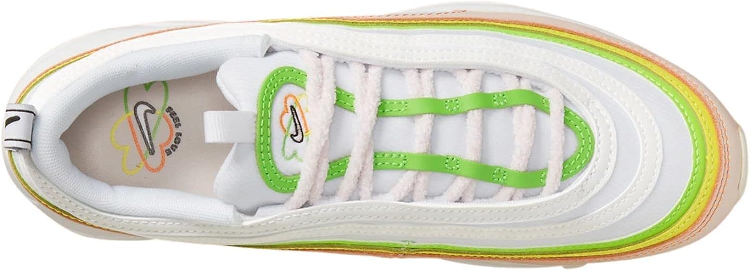 Nike womens Air Max 97 Low-top Trainers, White/Black-pearl Pink, 7.5