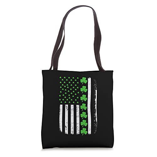 Vintage America-n US-A Flag, Shamrock Green-Clover Boy Girl Tote Bag