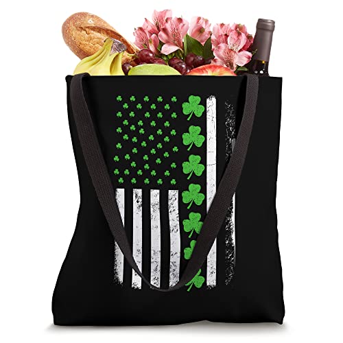 Vintage America-n US-A Flag, Shamrock Green-Clover Boy Girl Tote Bag