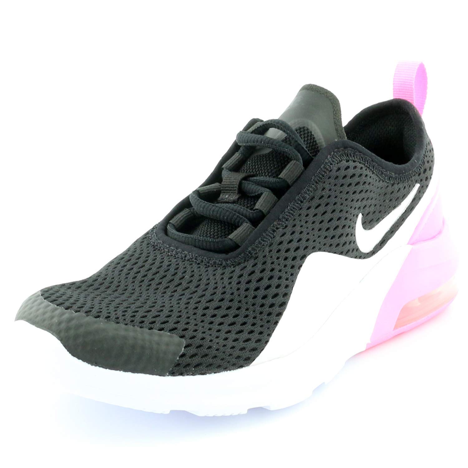 Nike Girl's Air Max Motion 2 Shoe Black/Metallic Silver/Psychic Pink/White Size 4 M US