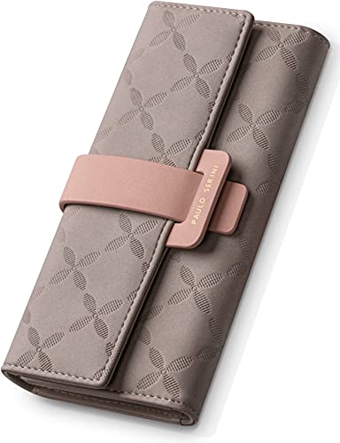 PAULO SERINI® Wallet Women - Womens Wallet with Coin Purse - Card Holder 9 Cards - Wristlet - Vegan Wallets for Women - Birthday Gifts for Women - Billeteras de Mujer - Carteras de Mujer - Cool Gray