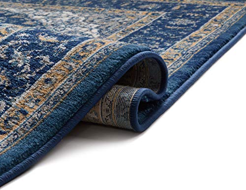 Well Woven Mahal Luxbury Traditional Area Rug, 2'3" x 7'3" Runner, Blue
