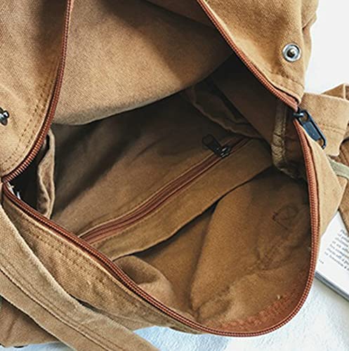 Trendy Canvas Hobo Bag for Women Men Sholder Bag Satchel Purse Large Messenger Bag Tote Handbag Adjustable Strap