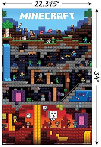 Trends International Minecraft - Worldly Wall Poster, 22.375" x 34", Unframed Version