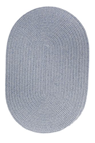 Solid Wool Rug, 3 by 5-feet, Blue Bonnet