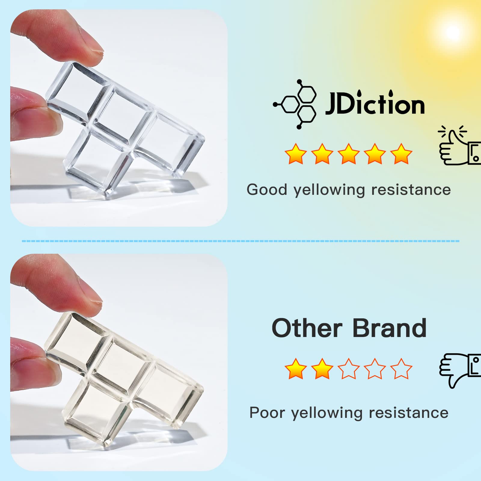 JDiction UV Resin 300g, Crystal Clear UV Resin Solar Cure Sunlight Activated Hard Resin Kit for Jewelry Making, Casting and Coating, DIY Crafts