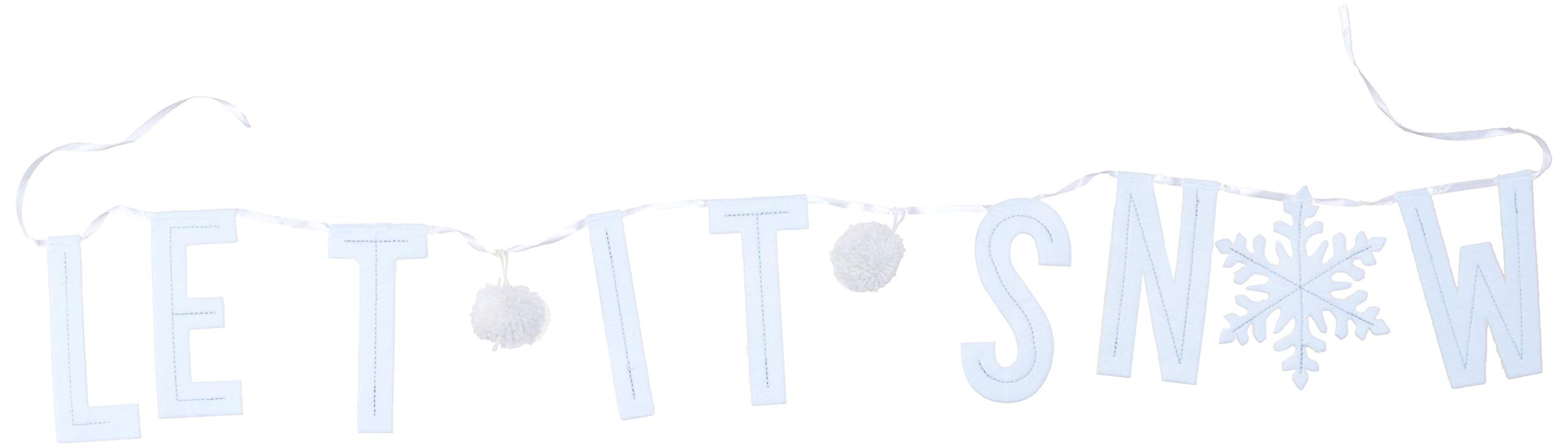 Let It Snow Felt Banner Decoration -5.2", White, 1 Pc.