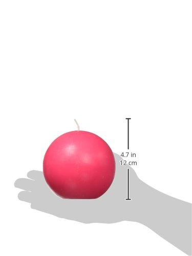 Zest Candle 2-Piece Ball Candles, 4-Inch, Hot Pink