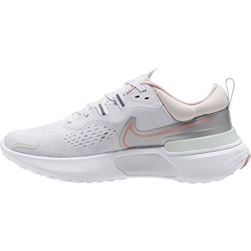 Nike Women's Low-Top Sneakers, White Pink Glaze Light Soft Pi, 8 US