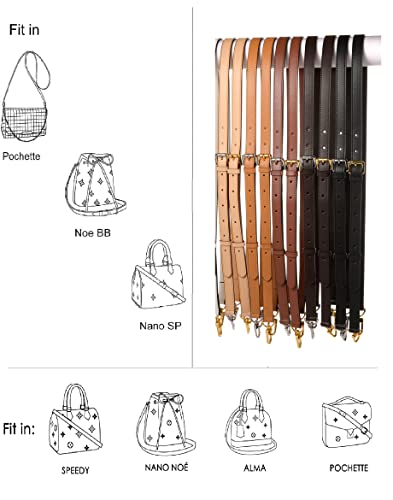 GOXTECH Vachetta Leather Adjustable Crossbody Strap for ， women's crossbody handbags (Beige)