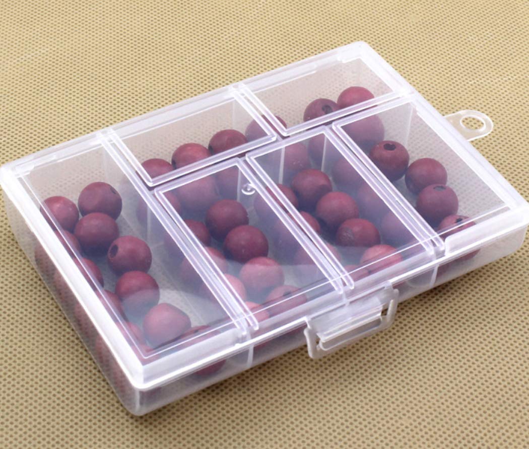 DongciTACi 4 Pack 6 Grids Plastic Organizer Box Storage Container Jewelry Box For Fishing Tackles Nail Rhinestones Beads Art DIY Crafts Organizer Clear
