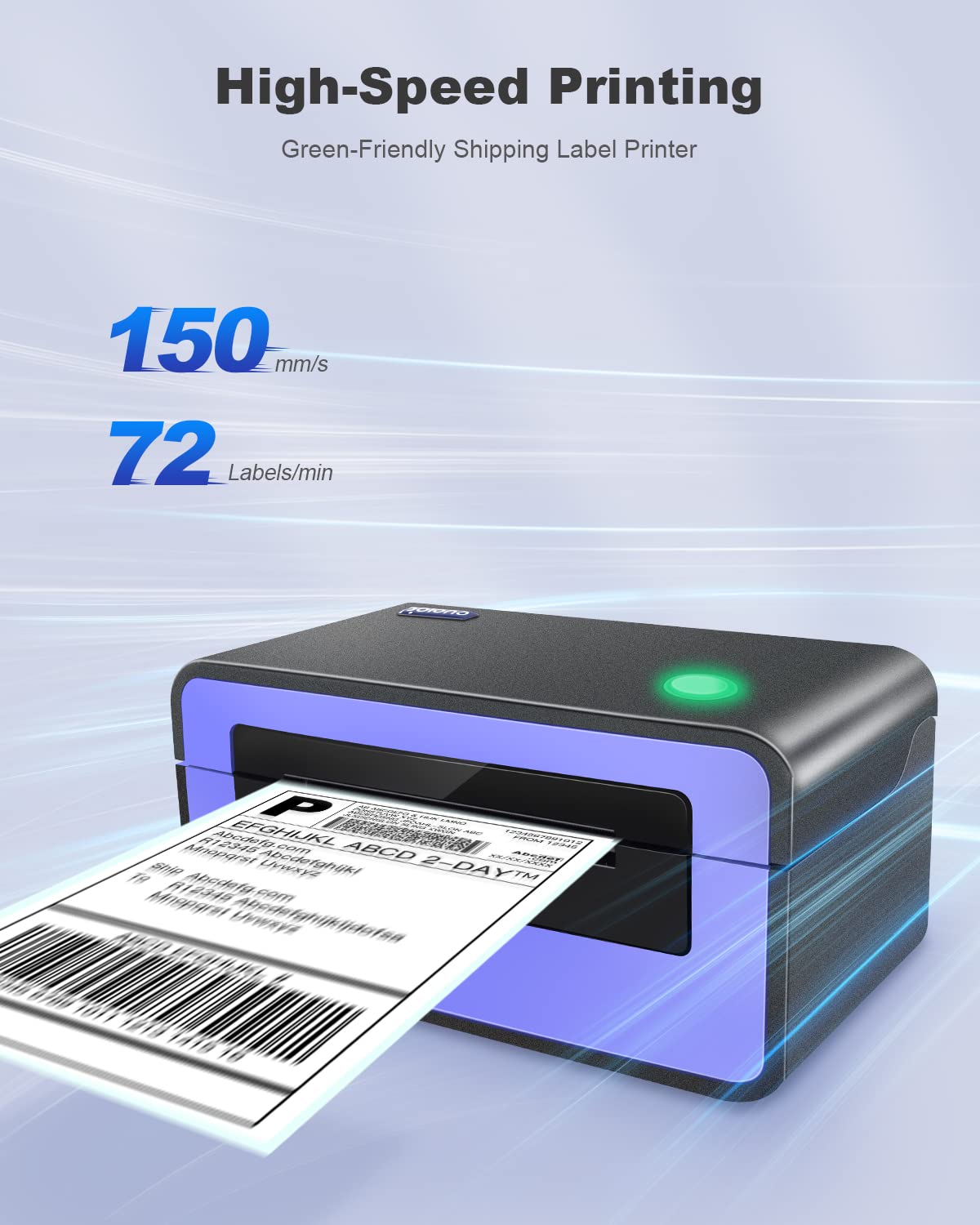 POLONO Shipping Label Printer, 4x6 Thermal Label Printer for Shipping Packages, Commercial Direct Thermal Label Maker, 2" White Circle Direct Thermal Labels (750 Labels