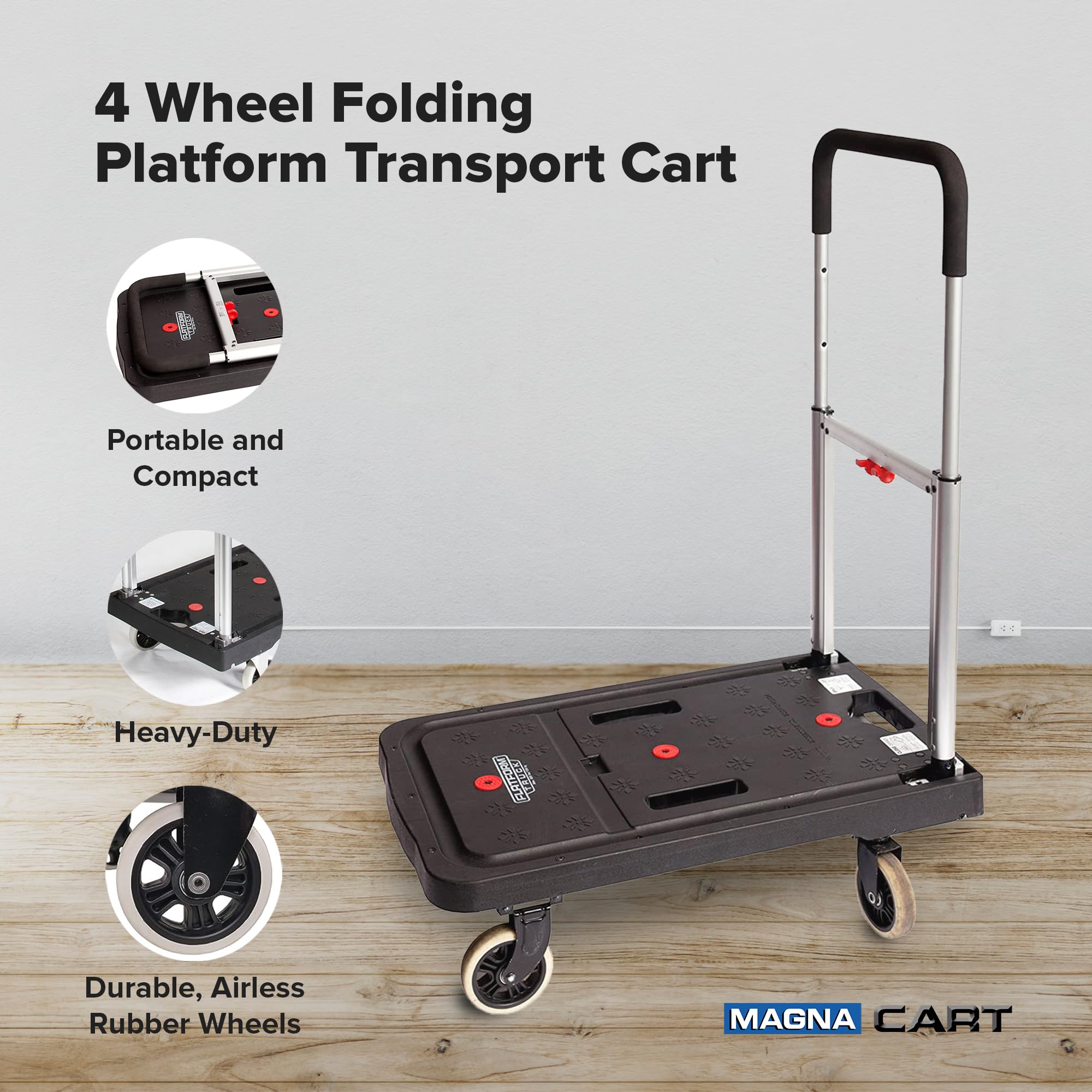 Magna Cart Flatform 300 lb Capacity Four Wheel Folding Platform Truck