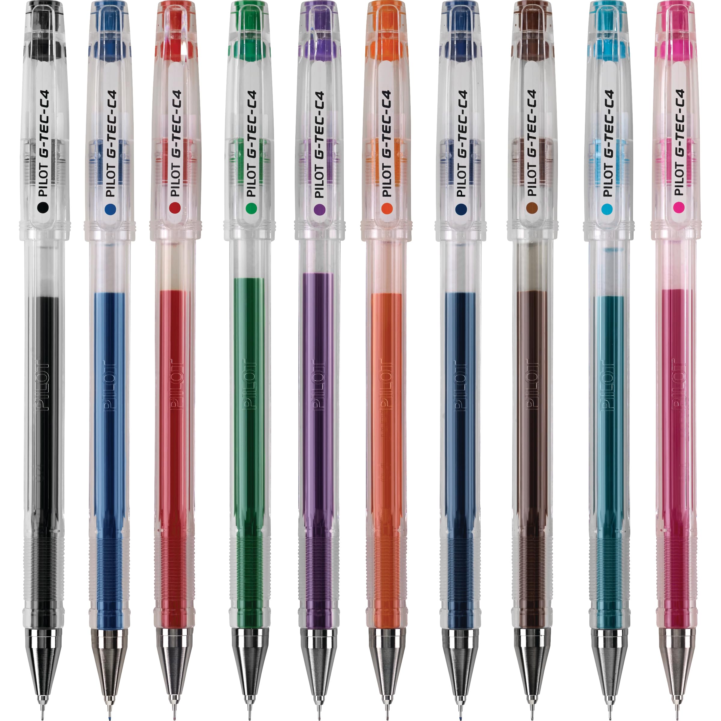 PILOT G-Tec-C Gel Ink Rolling Ball Pens, Ultra Fine Point (0.4mm), Assorted Color Inks, 10-Pack Pouch (35484)