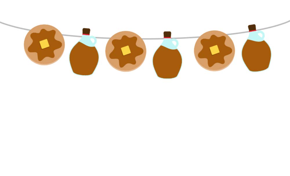 4.3" Tall SYRUP AND PANCAKE Garland, Pancake Garland, Pancake Banner, Pancake Birthday Banner, Pancake Party, Pancake Decorations
