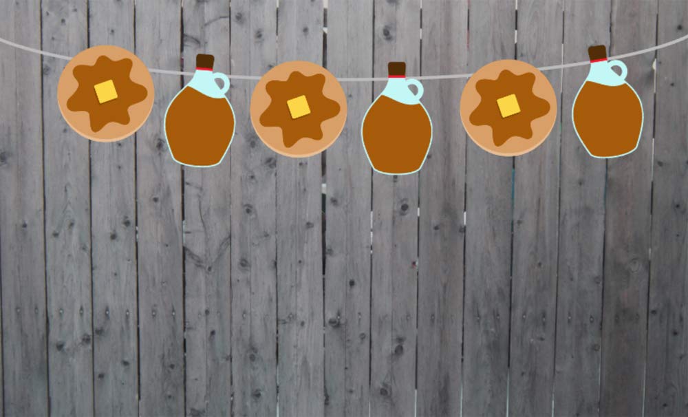 4.3" Tall SYRUP AND PANCAKE Garland, Pancake Garland, Pancake Banner, Pancake Birthday Banner, Pancake Party, Pancake Decorations