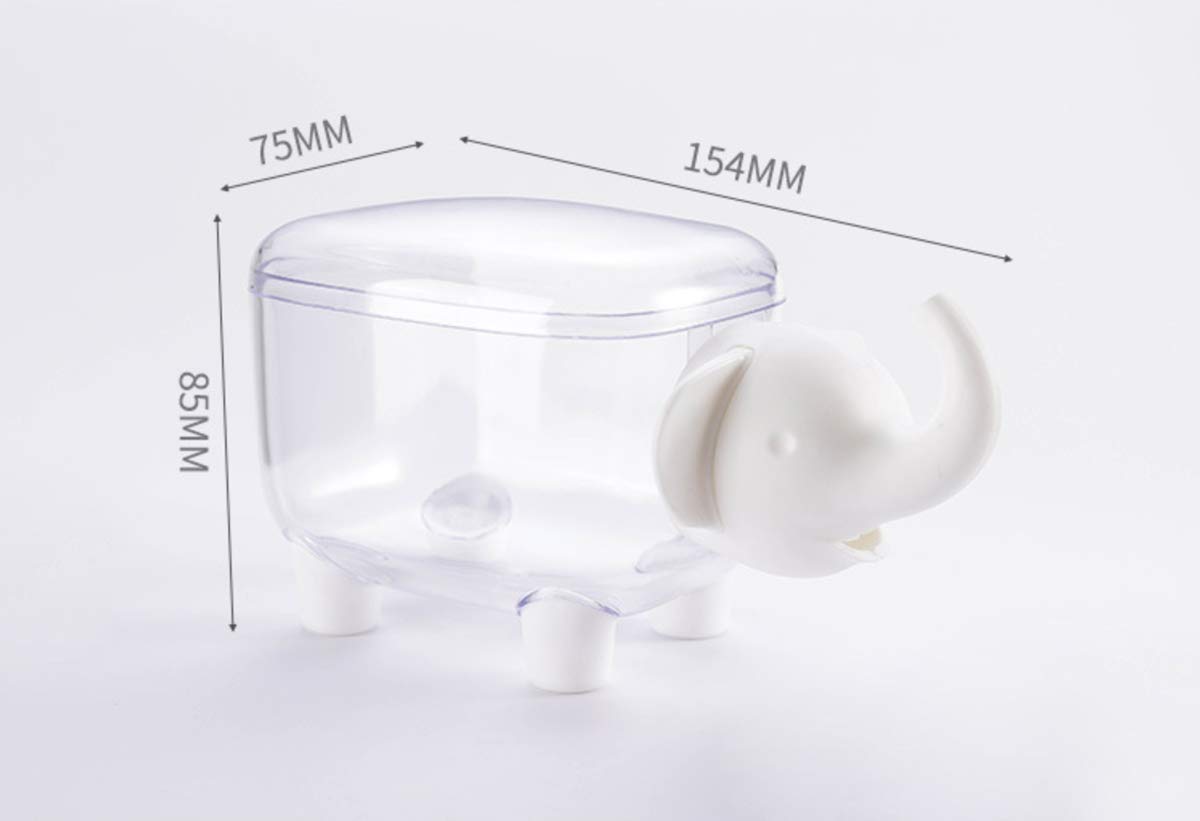 Creative Dustproof Storage Box for Office Stationery, Toothpicks, Cotton Swabs, etc. (Elephant) (Black and White)