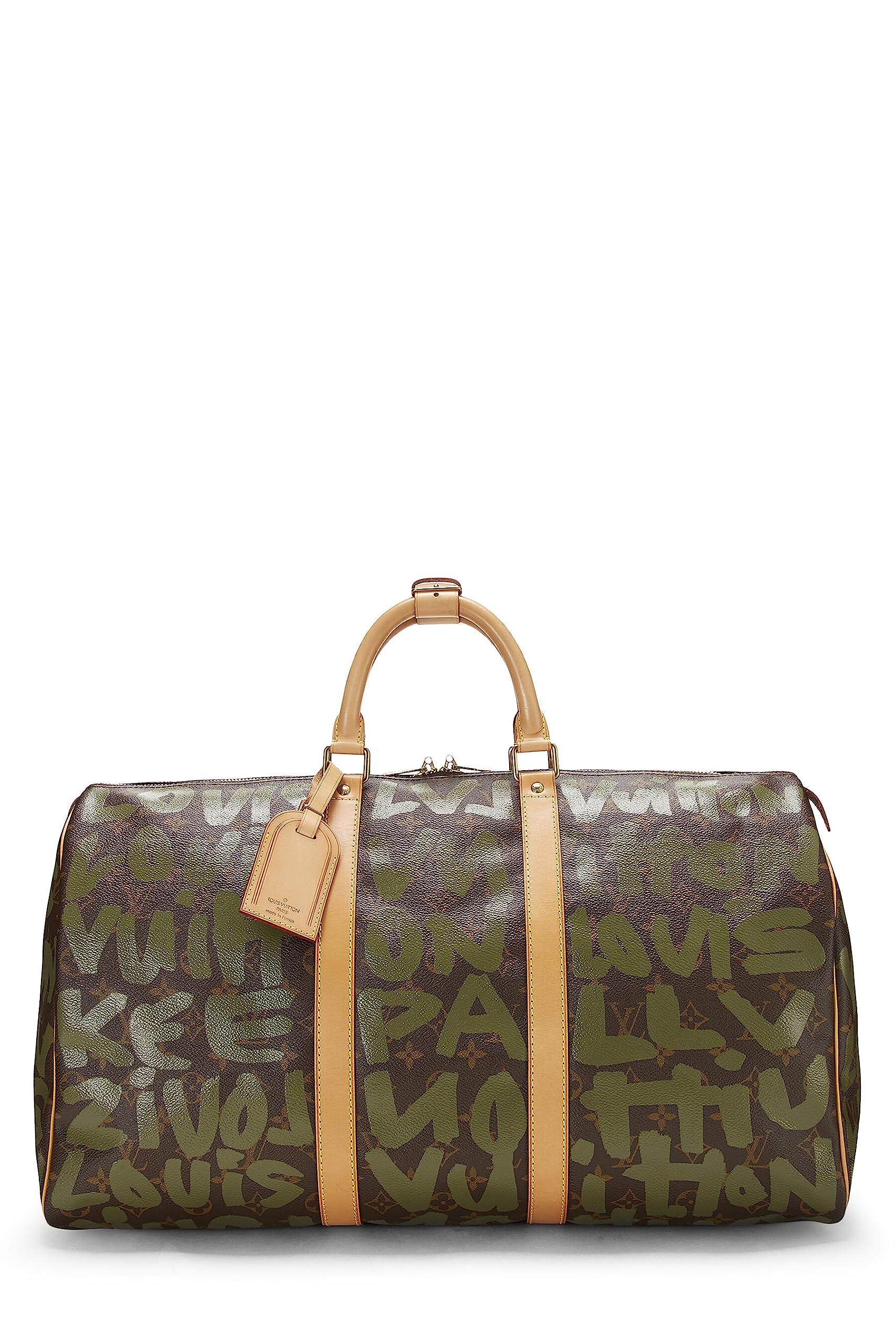 Louis Vuitton, Pre-Loved Stephen Sprouse x Louis Vuitton Green Monogram Graffiti Keepall 50, Green