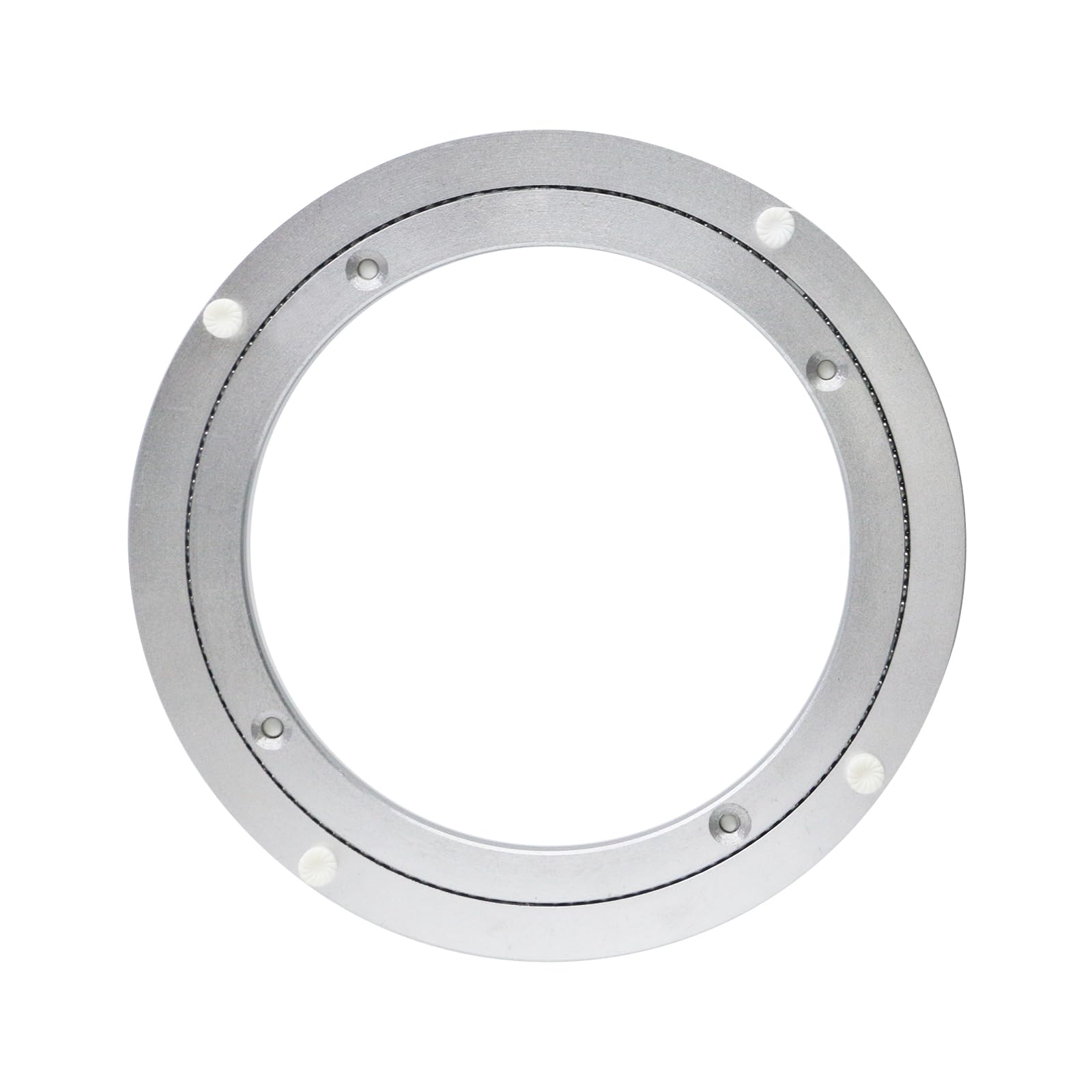 Geesatis Table Turntable Accessories 1 PCS Metal Lazy Susan Hardware Rotating Turntable Bearing Round Swivel Plate, Smooth Swivel Plate for Kitchen Base Turn Dining Table, Heavy Loads, Silver, 8 inch