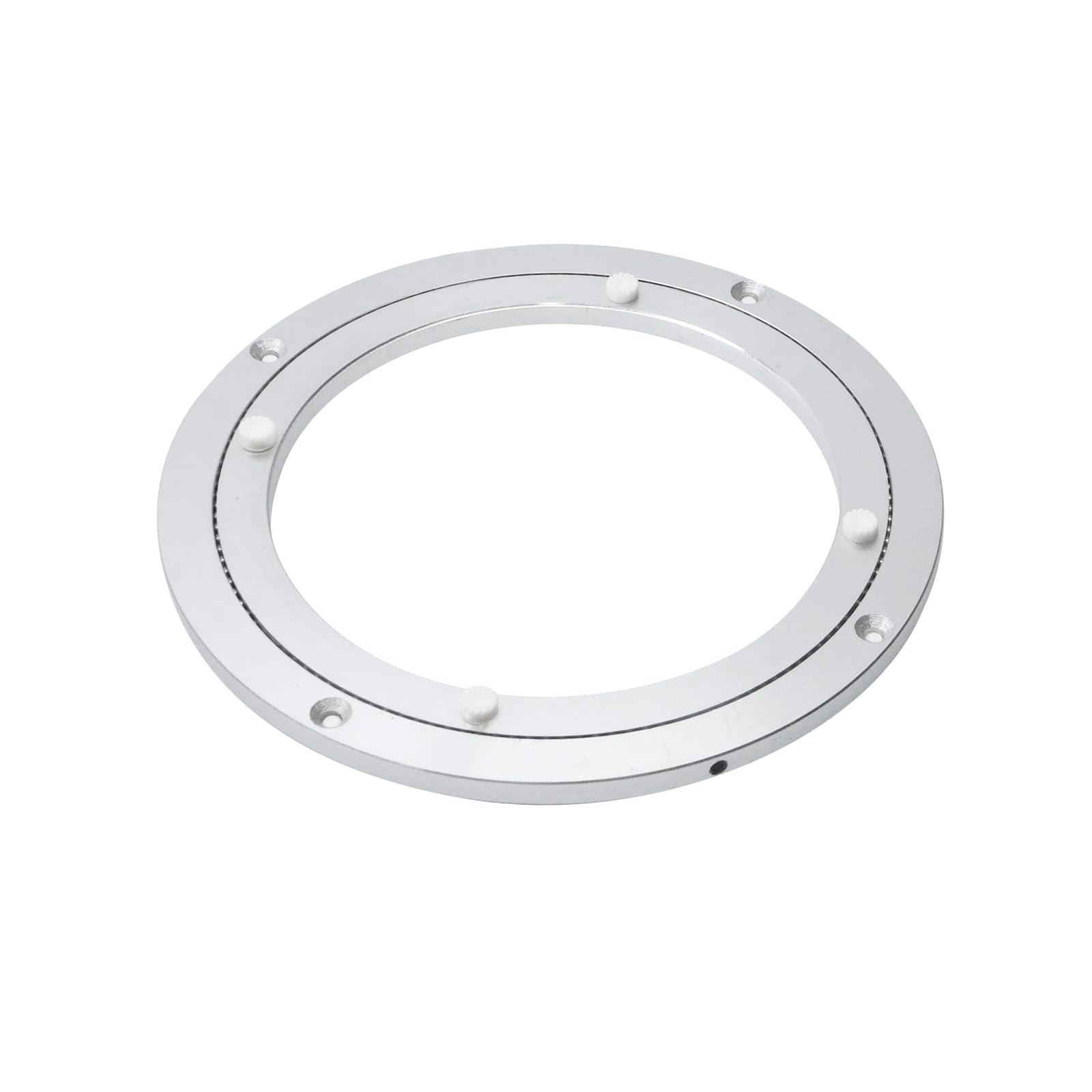 Geesatis Table Turntable Accessories 1 PCS Metal Lazy Susan Hardware Rotating Turntable Bearing Round Swivel Plate, Smooth Swivel Plate for Kitchen Base Turn Dining Table, Heavy Loads, Silver, 8 inch