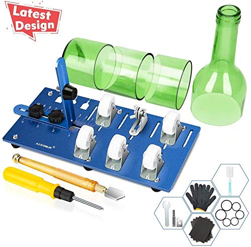 Glass Bottle Cutter Upgraded Bottle Cutting Machine forĀ Cutting Round, Oval Bottles, Home Craft DIY Glass Cutter Bundle Tools for Cutting Wine, Beer, Whiskey, Champagne - Complete Accessories Tool Kit