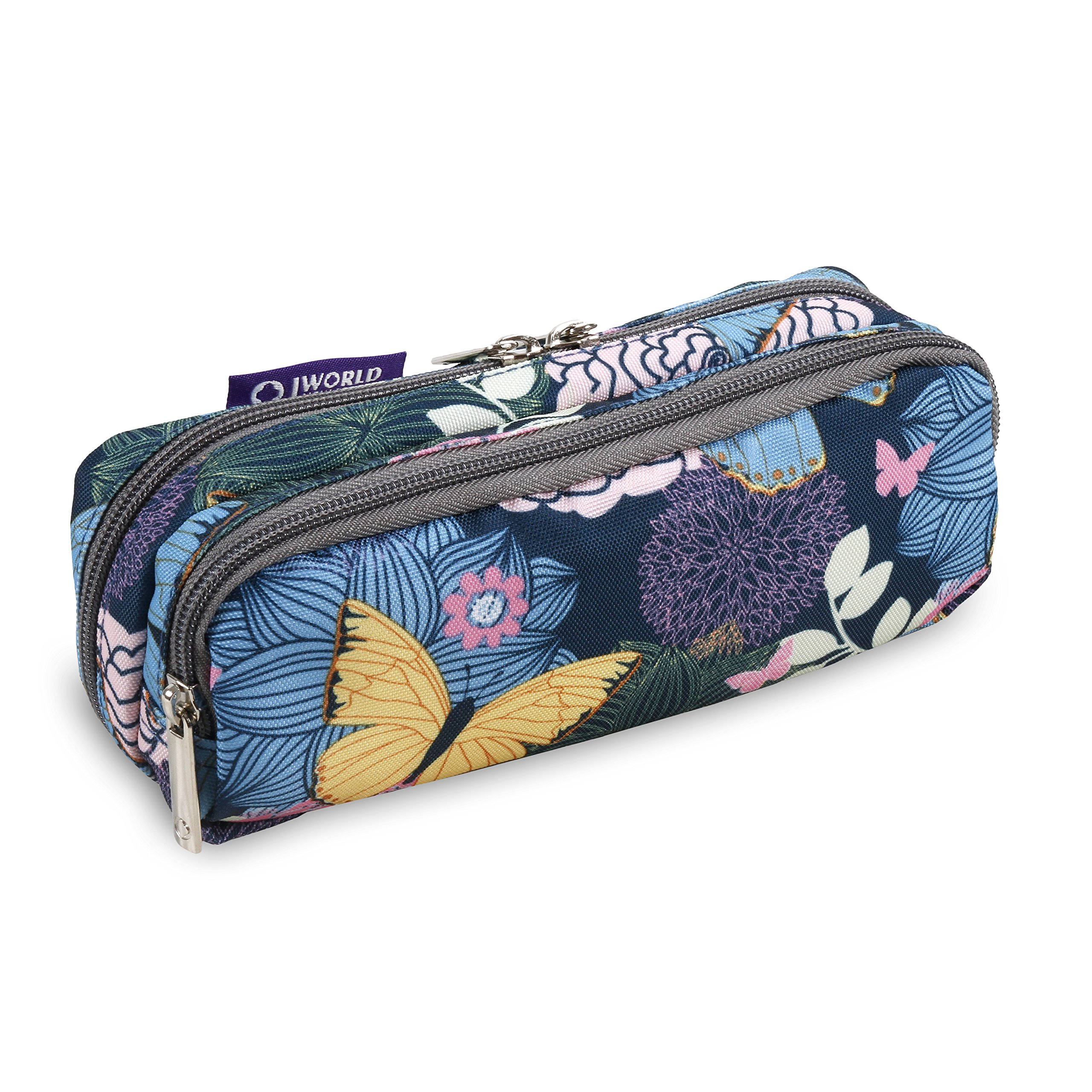 J World New York Jojo Cute Pencil Case for Kids & Adults. Soft Fabric Zip Pen Bag, Secret Garden