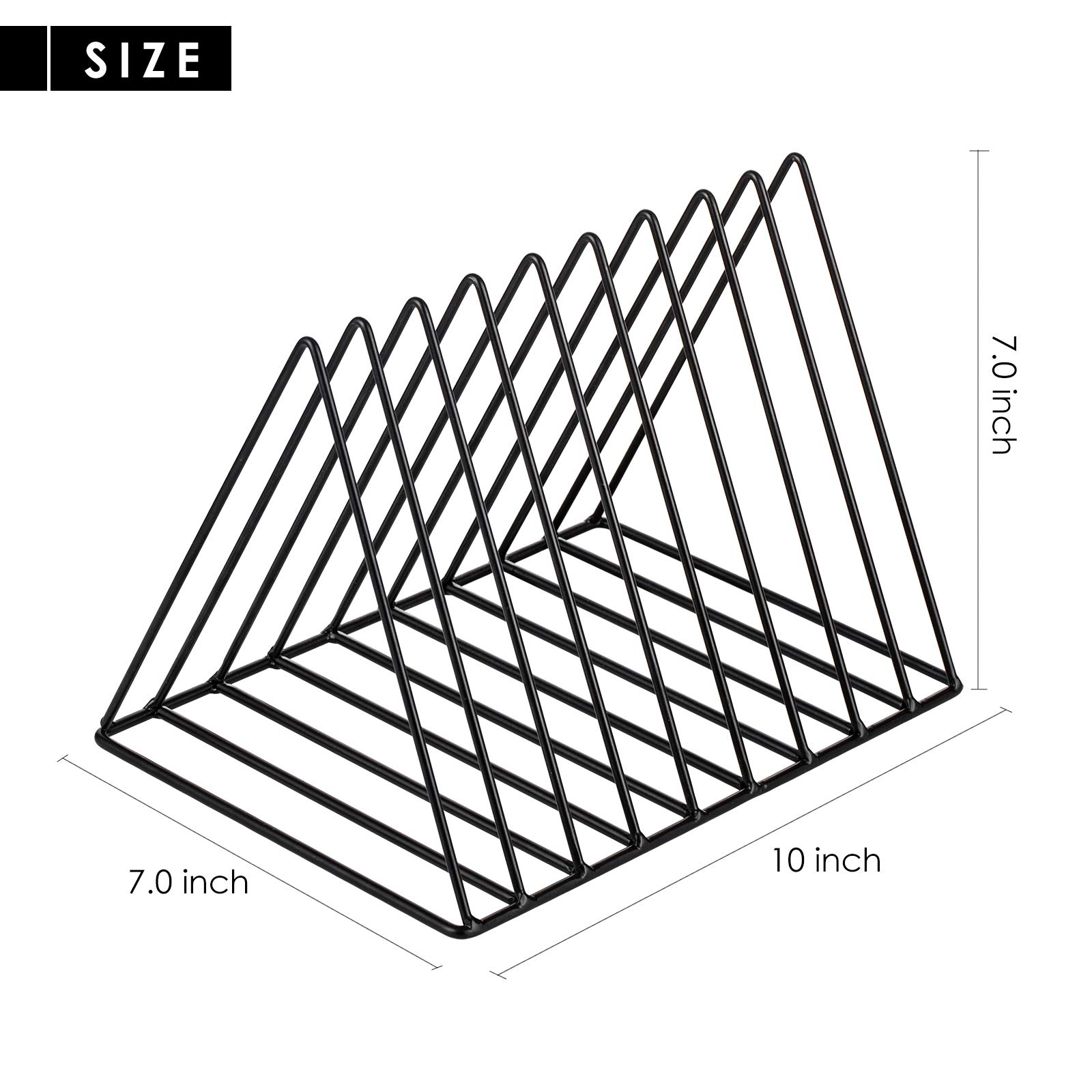 2 Pcs Magazine Holder,Desktop File Sorter Organizer Triangle Bookshelf Decor Home Office,Photography Props（Black）